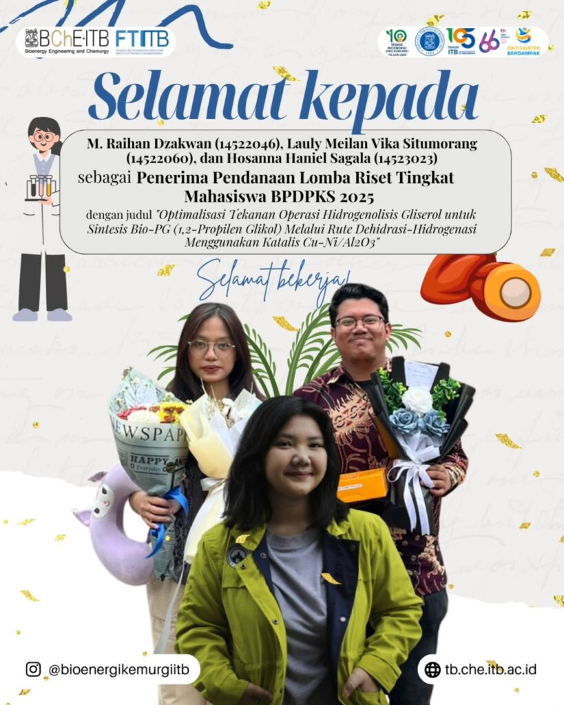 Selamat untuk Raihan, Lauly, dan Hosanna atas terpilihnya sebagai penerima pendanaan lomba riset ...
