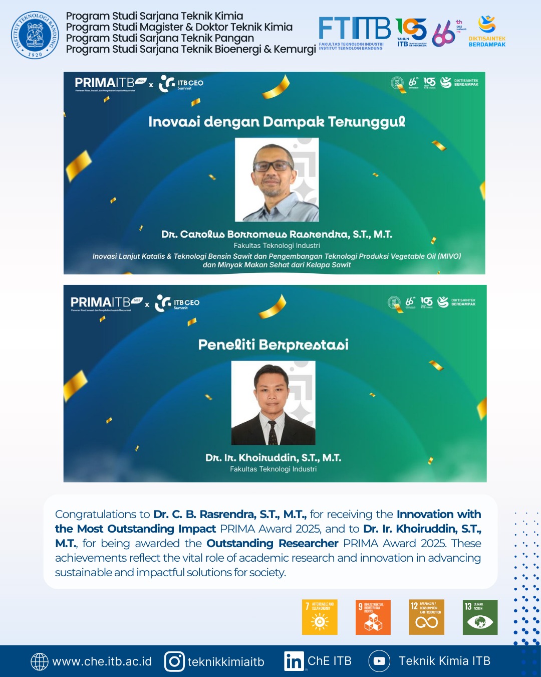 PRIMAITB X ITB CEO Summit – Program Studi Teknik Bioenergi dan Kemurgi